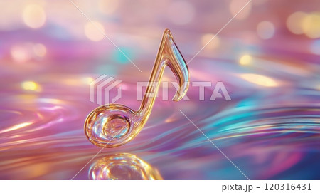 Floating translucent musical note made of...のイラスト素材 [120316431] - PIXTA