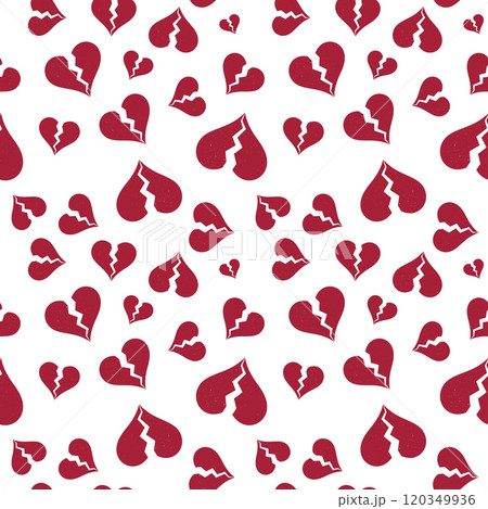 Heartbreak seamless pattern with Broken Hearts...のイラスト素材 [120349936 ...