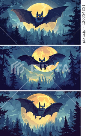 Night bat cartoon vector concepts. Flying...のイラスト素材 [120354851] - PIXTA