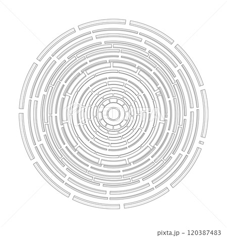 3D circular pattern. Style wireframe modelのイラスト素材 [120387483] - PIXTA