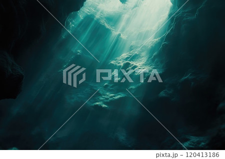 Oceanic Shadows and Light Reflections Underwaterのイラスト素材 [120413186] - PIXTA