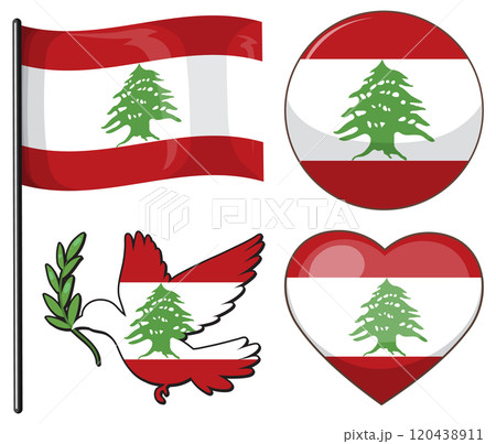 Lebanon Flag Symbols and Iconsのイラスト素材 [120438911] - PIXTA
