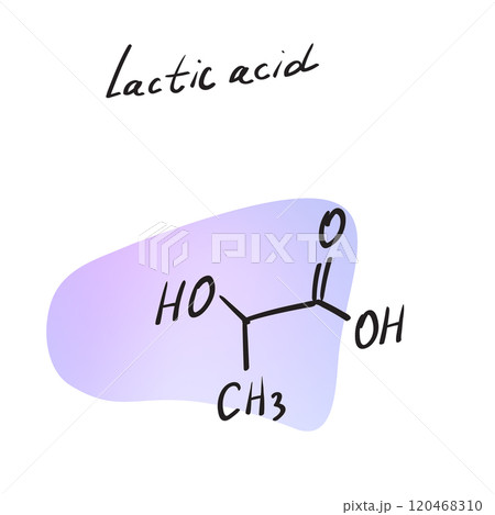 Lactic acid molecule formula. Hand drawn...のイラスト素材 [120468310] - PIXTA