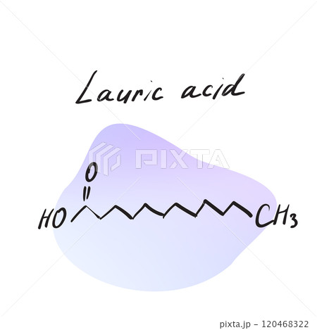 Lauric acid molecule, dodecanoic fatty acid...のイラスト素材 [120468322] - PIXTA