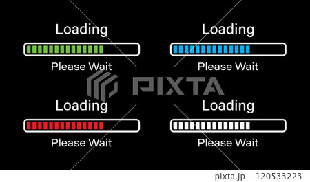 Rectangular bar loading please wait symbol icon...のイラスト素材 [120533223] - PIXTA