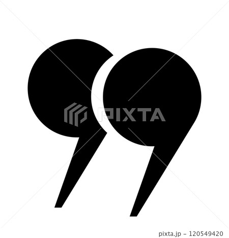 Round quotation marks icons are black on a...のイラスト素材 [120549420] - PIXTA