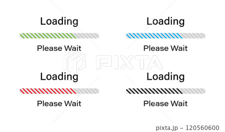 Rounded bar loading with tilted lines please...のイラスト素材 [120560600] - PIXTA