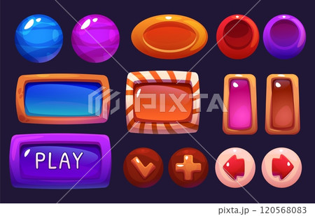 Colorful game interface candy like buttonsのイラスト素材 [120568083] - PIXTA