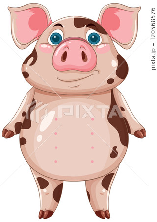 Cute Cartoon Pig with Spotsのイラスト素材 [120568576] - PIXTA