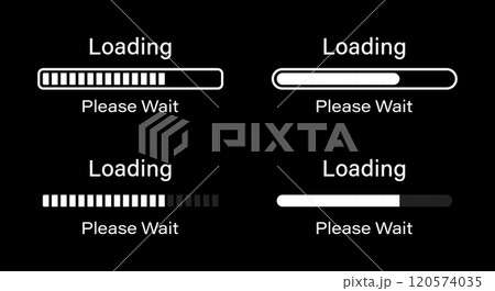 Loading please wait symbol infographics set in...のイラスト素材 [120574035 ...