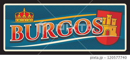 Burgos province of Spain vintage travel plate....のイラスト素材 [120577740 ...