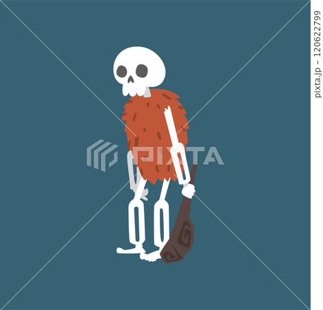 Prehistoric Human Skeleton with Truncheon,...のイラスト素材 [120622799] - PIXTA