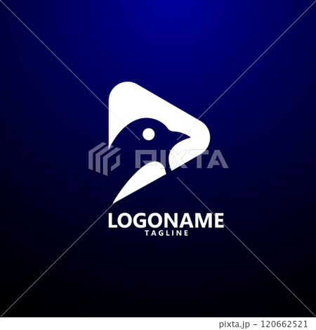 bird media play logo design vectorのイラスト素材 [120662521] - PIXTA
