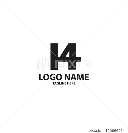 H4 linked logo design vectorのイラスト素材 [120666964] - PIXTA