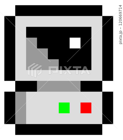 A pixelated computer monitor with a green...のイラスト素材 [120669714] - PIXTA