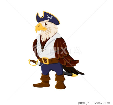 Cartoon eagle animal pirate and corsair...のイラスト素材 [120670276] - PIXTA
