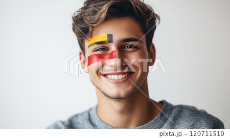 Portrait of a young man with german flag face...のイラスト素材 [120711510] - PIXTA