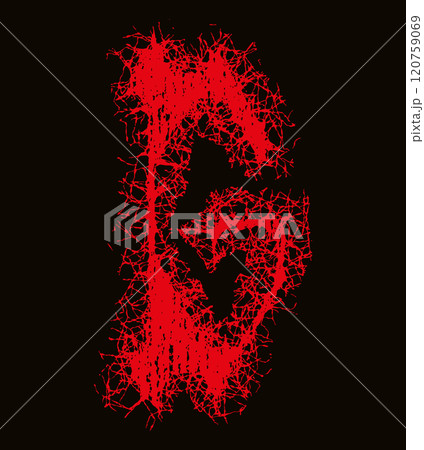 Death-metal font. Harsh letter. Custom art...のイラスト素材 [120759069] - PIXTA