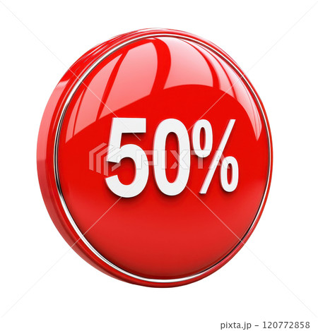Bold Red Circular 50 Discount Sale Badge Icon...のイラスト素材 [120772858] - PIXTA