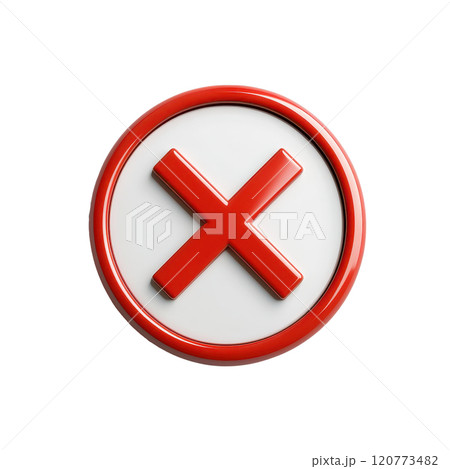 3D Close Button Icon with Bold Red X Symbolのイラスト素材 [120773482] - PIXTA