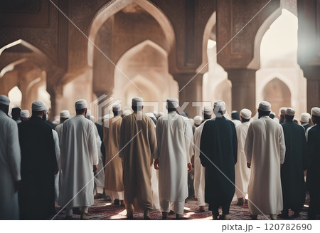 Group of Muslim men praying. Concept of Islam...のイラスト素材 [120782690] - PIXTA