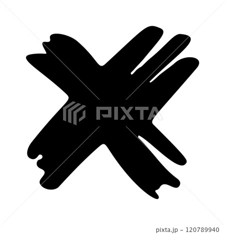 Scribble cross paintbrush doodle markのイラスト素材 [120789940] - PIXTA