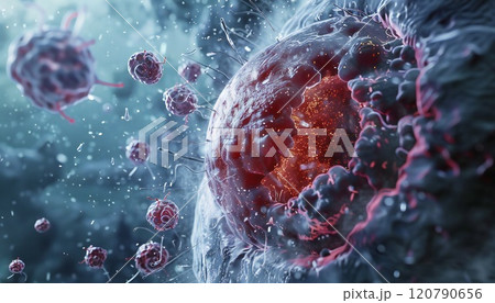 A magnified image of a human cellのイラスト素材 [120790656] - PIXTA