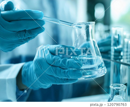 Laboratory experiment in progress, showcasing...のイラスト素材 [120790763] - PIXTA