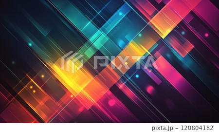 Bright geometric patterns stand out vividly...のイラスト素材 [120804182] - PIXTA