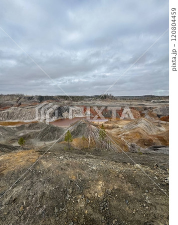 Desolate Quarry with Red Water Basinのイラスト素材 [120804459] - PIXTA