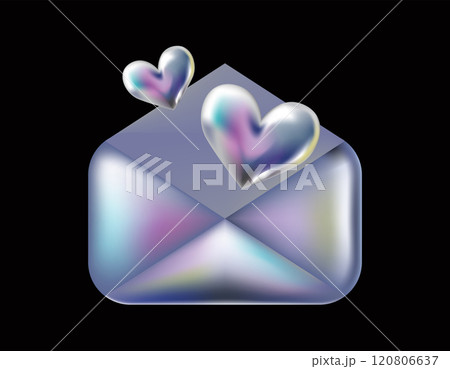3d holographic retro 90 Message Icon. Chrome...のイラスト素材 [120806637] - PIXTA