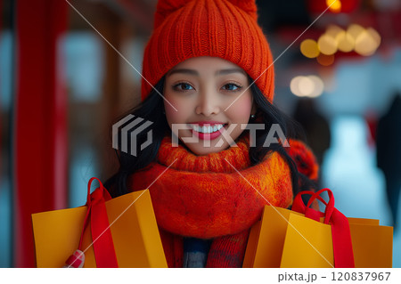 Winter shopping event. Winter shopping concept.のイラスト素材 [120837967] - PIXTA