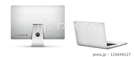 Computer screen with Laptop backside isolated...のイラスト素材 [120849127] - PIXTA