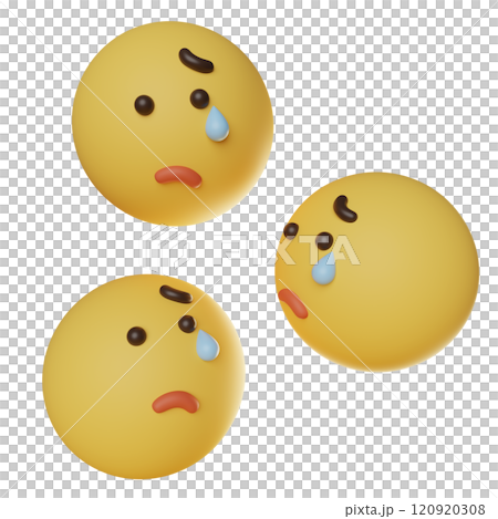 tear drop face emoticon 3D graphic-插圖素材 [120920308] - PIXTA圖庫