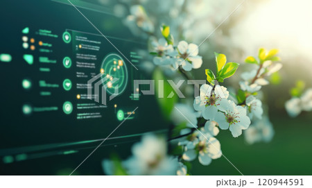 Digital interface displaying metrics with...のイラスト素材 [120944591] - PIXTA
