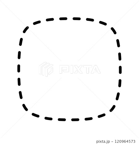 Dashed squircle or square with rounded borders....のイラスト素材 [120964573 ...