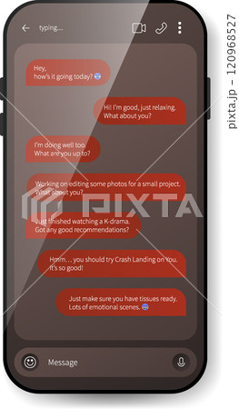 Bold Red Themed Chat Interface Design with...のイラスト素材 [120968527] - PIXTA