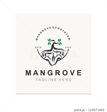 Mangrove tree logo nature design Abstract...のイラスト素材 [120971660] - PIXTA