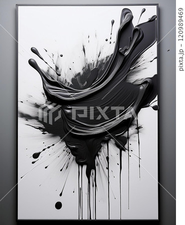Abstract Ink Splotch on White Canvasのイラスト素材 [120989469] - PIXTA