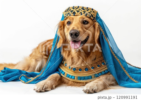 Happy Dog wearing Cleopatra costumes, studio...のイラスト素材 [120991191] - PIXTA