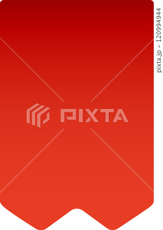 Red gradient bookmark featuring a wavy bottom...のイラスト素材 [120994944] - PIXTA