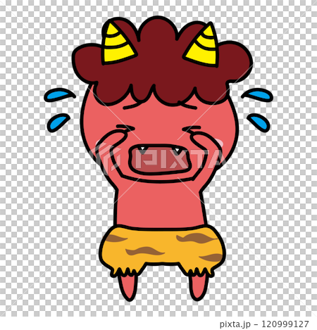 Standing and crying red demon - Stock Illustration [120999127] - PIXTA