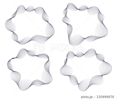 Abstract wavy frames set, black flowing borders...のイラスト素材 [120999870] - PIXTA