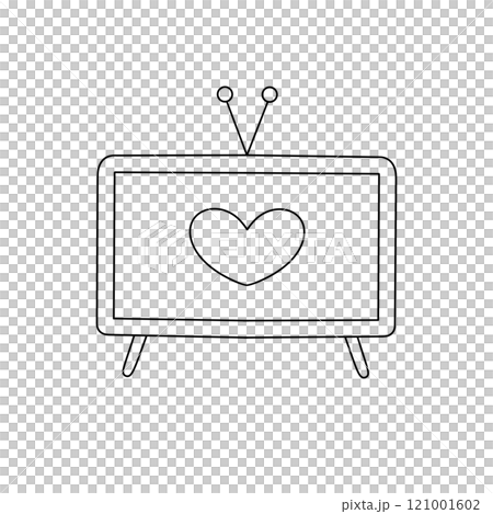 A television with a heart on itのイラスト素材 [121001602] - PIXTA