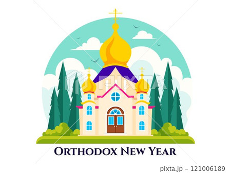 Happy Orthodox New Year Vector Illustration...のイラスト素材 [121006189] - PIXTA