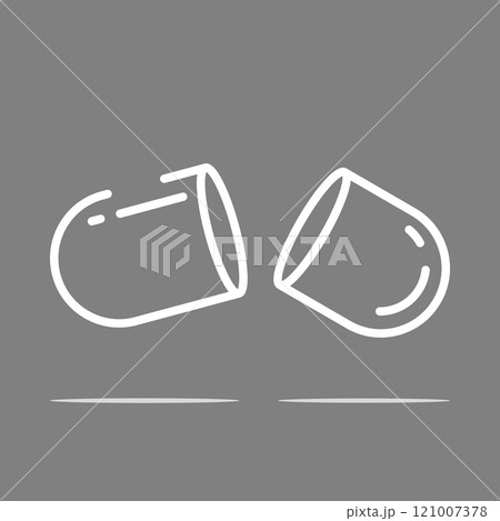 Split pill white linear or silhouette icons on...のイラスト素材 [121007378 ...