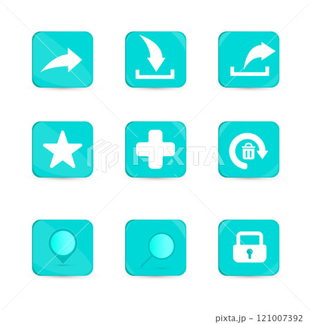 Simple three-dimensional buttons for web...のイラスト素材 [121007392] - PIXTA