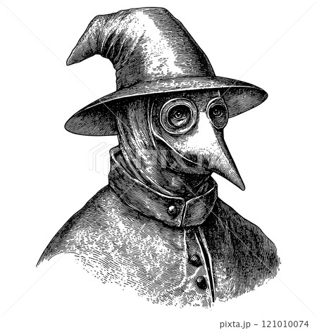 Plague Doctor Portrait Detailed Vintage...のイラスト素材 [121010074] - PIXTA