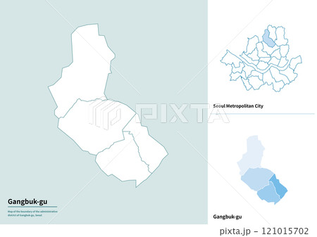 Map illustration of Gangbuk-gu, Seoul, Koreaのイラスト素材 [121015702] - PIXTA
