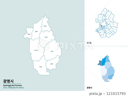 Detailed map illustration of Gwangmyeong-si,...のイラスト素材 [121015793] - PIXTA